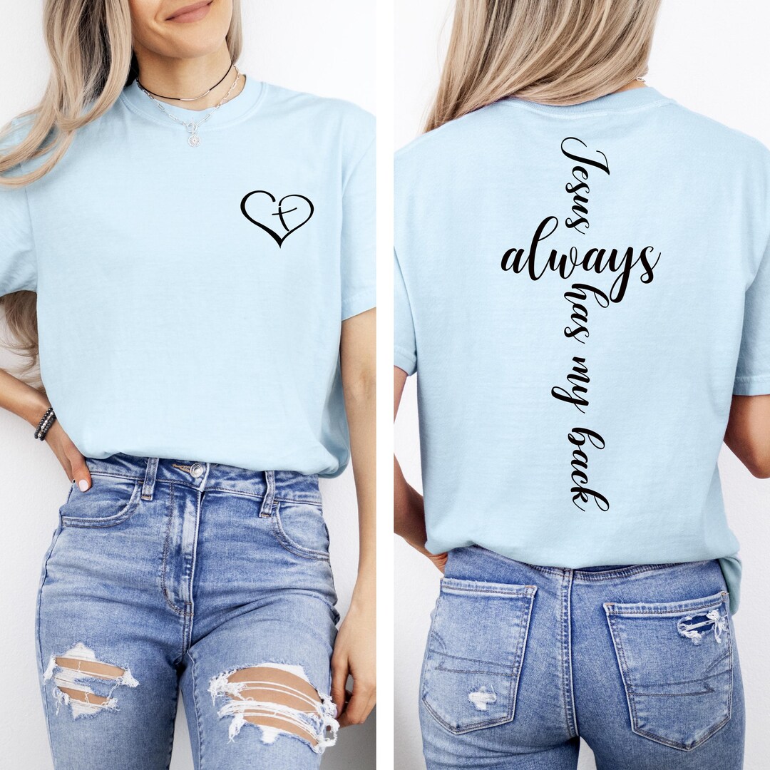 Comfort Color Jesus Has My Back T-shirt Christian Shirt Christian Bible ...