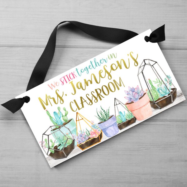 Cactus Classroom Sign - Etsy