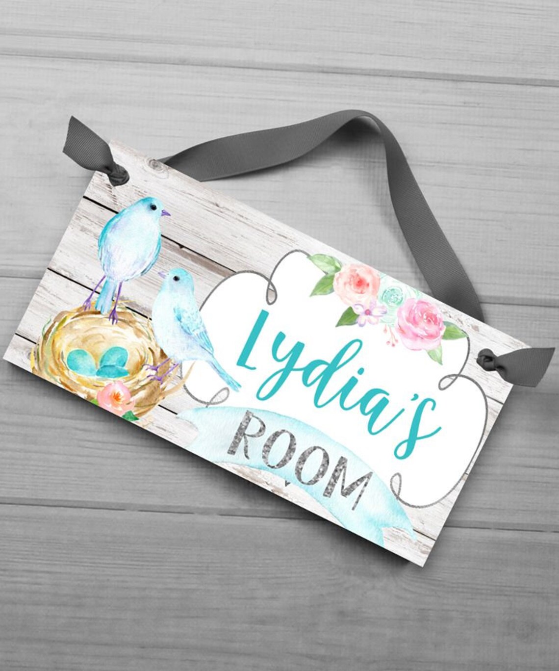 Blue Birds Door Sign Blue Pretty Design Rustic Posh Bedroom - Etsy