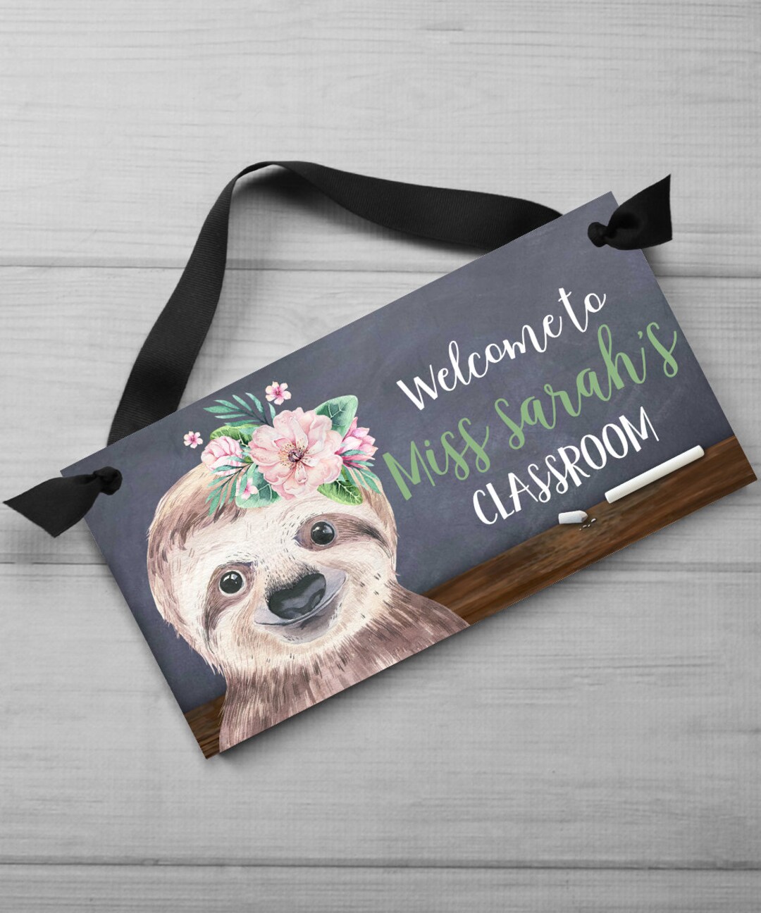 Teacher Floral Sloth Classroom DOOR SIGN Teacher End of Year - Etsy Canada