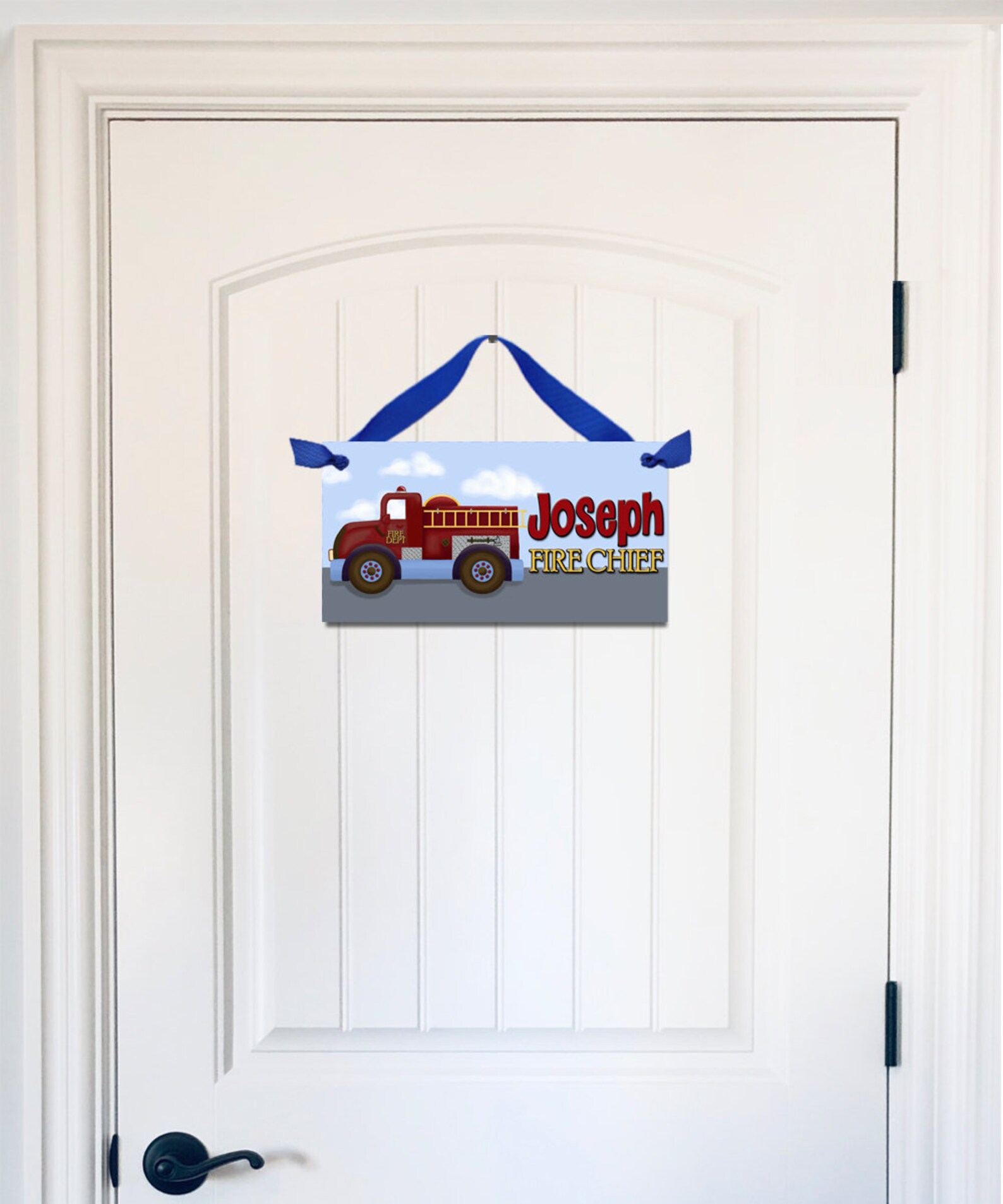 Boys Fire Chief Bedroom DOOR SIGN With Red Firetruck DS0011 - Etsy