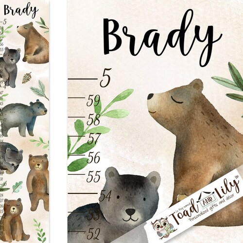 Woodland Nursery Growth Chart Nature Height Chart Forest - Etsy