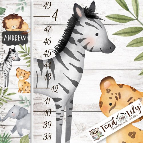 Jungle Animals Height Chart Safari Animals Growth Chart Baby - Etsy