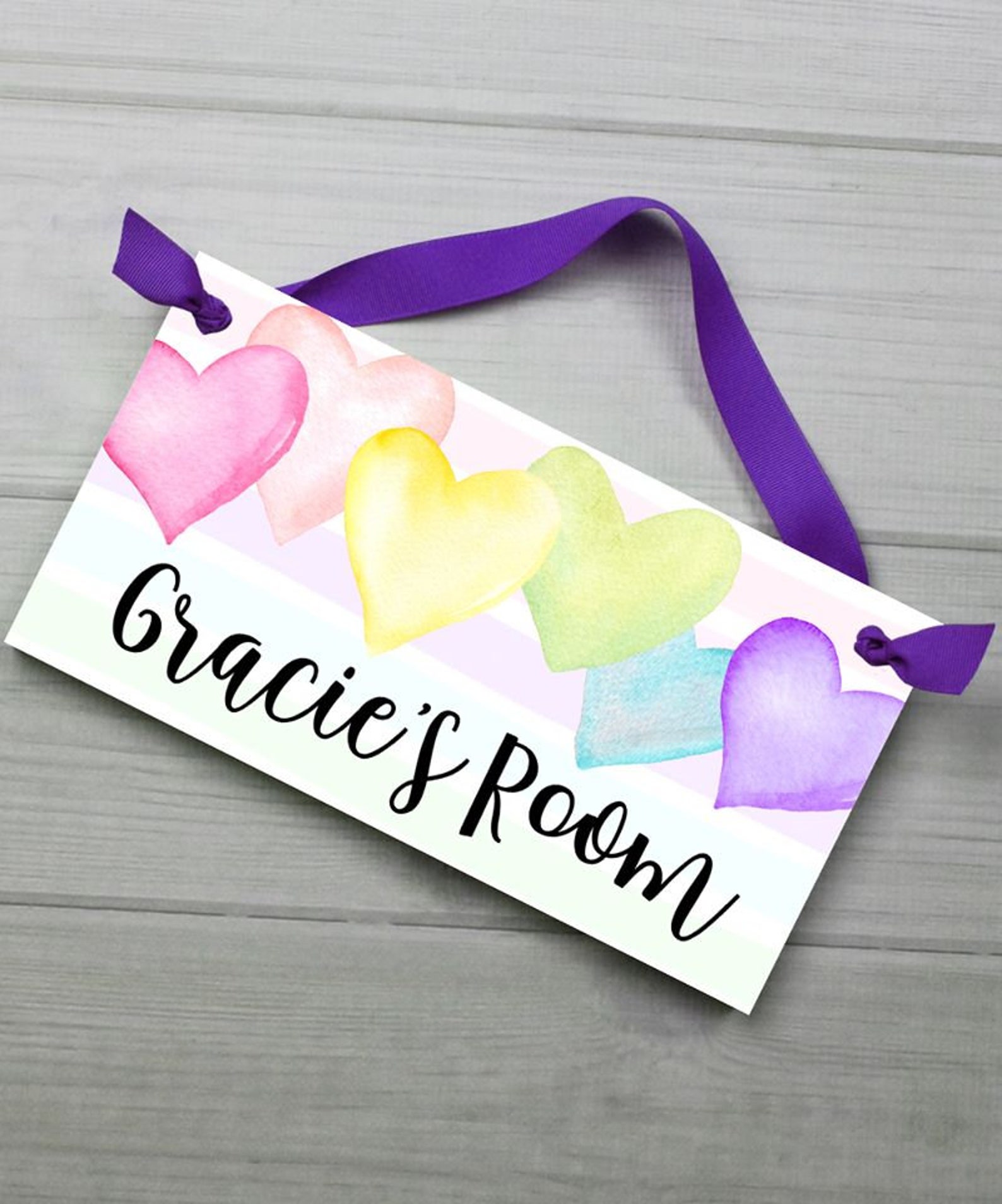 Big Rainbow Heart Door Sign Pink Rainbow Purple Pink Design - Etsy