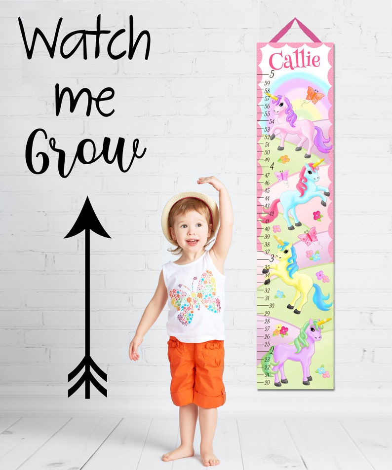 Canvas GROWTH CHART Pretty Unicorn Personalized Growth Chart | Etsy