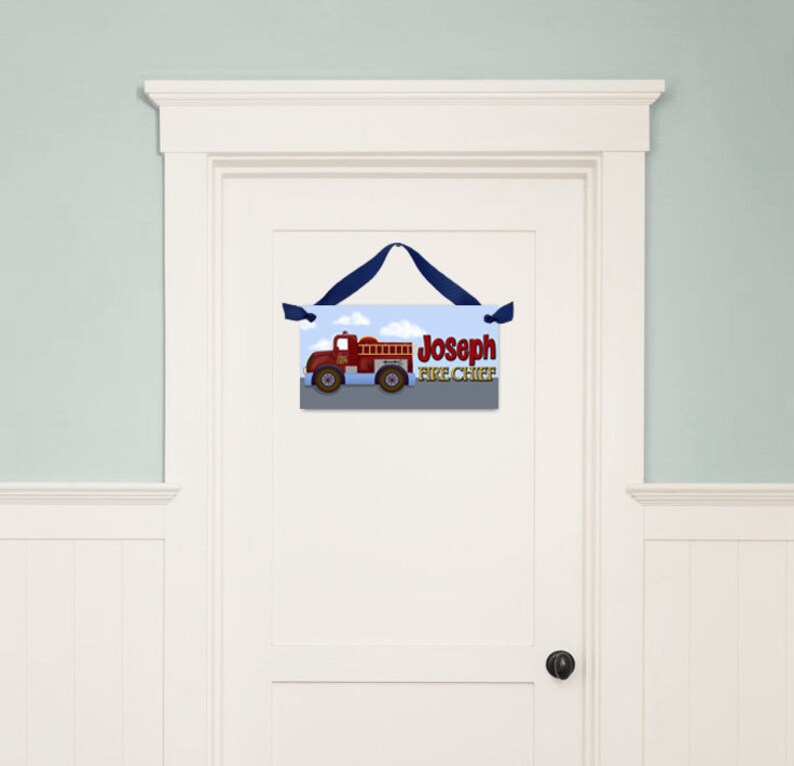Boys Fire Chief Bedroom DOOR SIGN With Red Firetruck DS0011 - Etsy