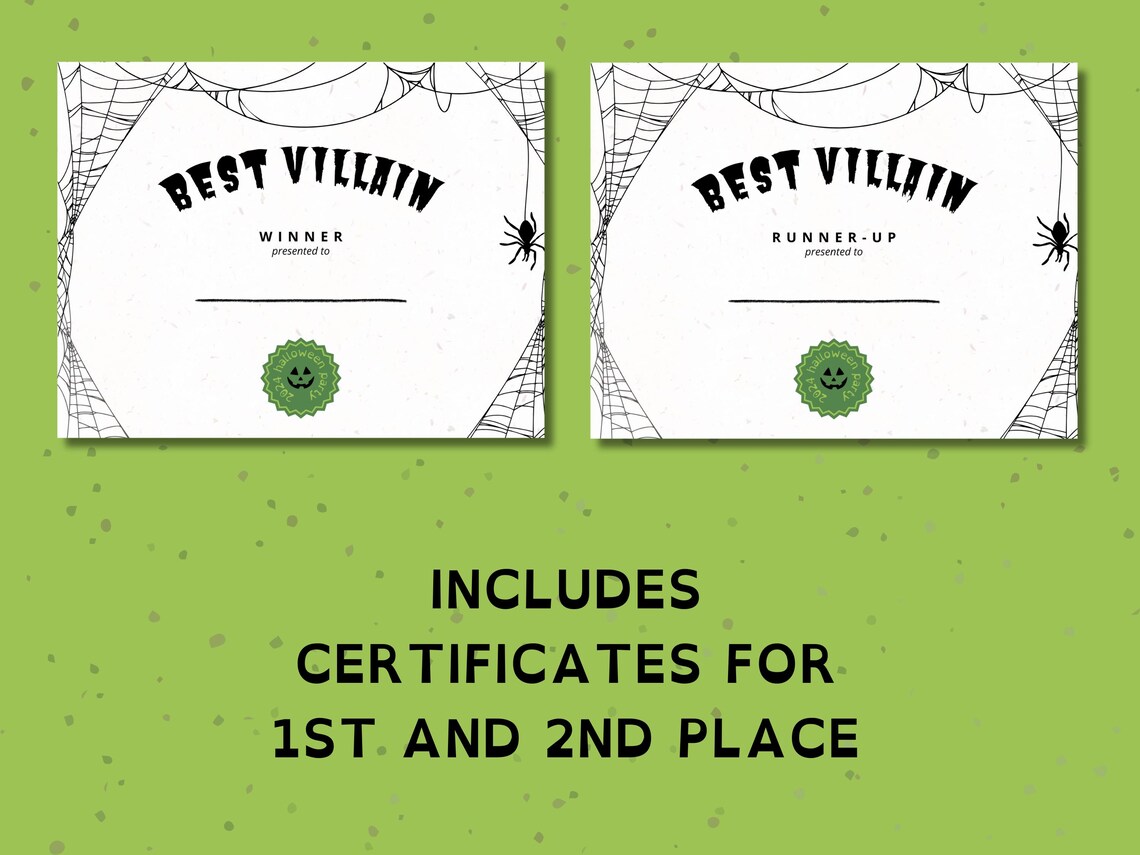 Halloween Costume Award Certificate, Costume Awards, Printable ...