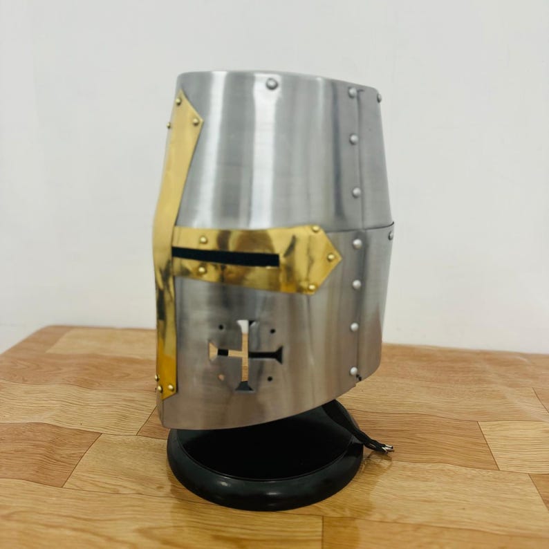 New Templar Crusader Knight Helmet With Free Wooden Stand Gift - Etsy
