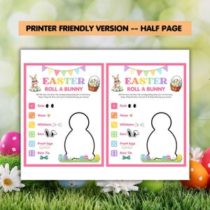 Printable Easter Roll A Bunny Dice Game Fun Family Activity for Kids ...