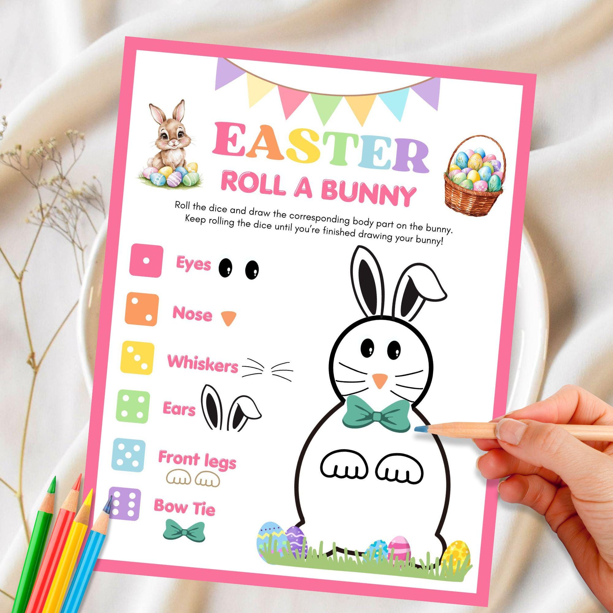 Printable Easter Roll A Bunny Dice Game Fun Family Activity for Kids ...