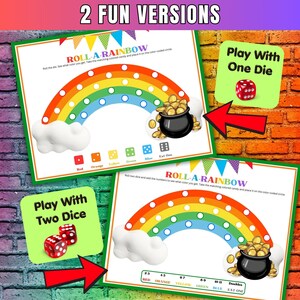 Roll a Rainbow Dice Game Printable Fun St Patricks Day Color Math Game ...