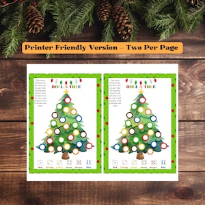 Roll A Tree Christmas Game Printable Christmas Party Game for Family ...