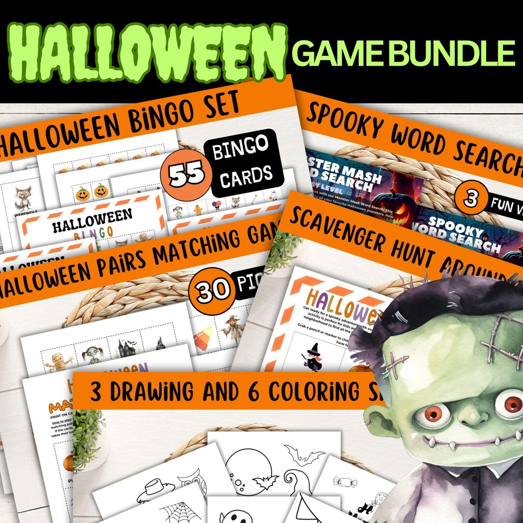Halloween Game Bundle Printable Halloween Party Games & Activities for ...