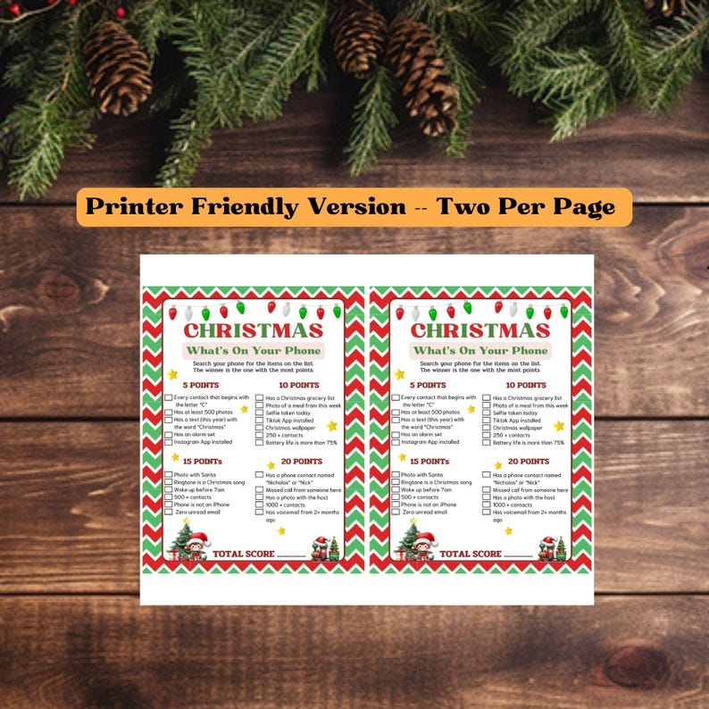 Christmas What's on Your Phone Game – Printable Fun Holiday Party ...