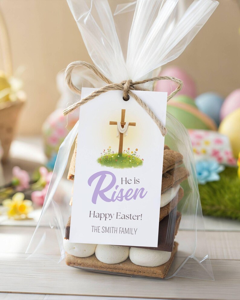 He is Risen Easter Gift Tag Printable Christian Easter Tag, Religious ...