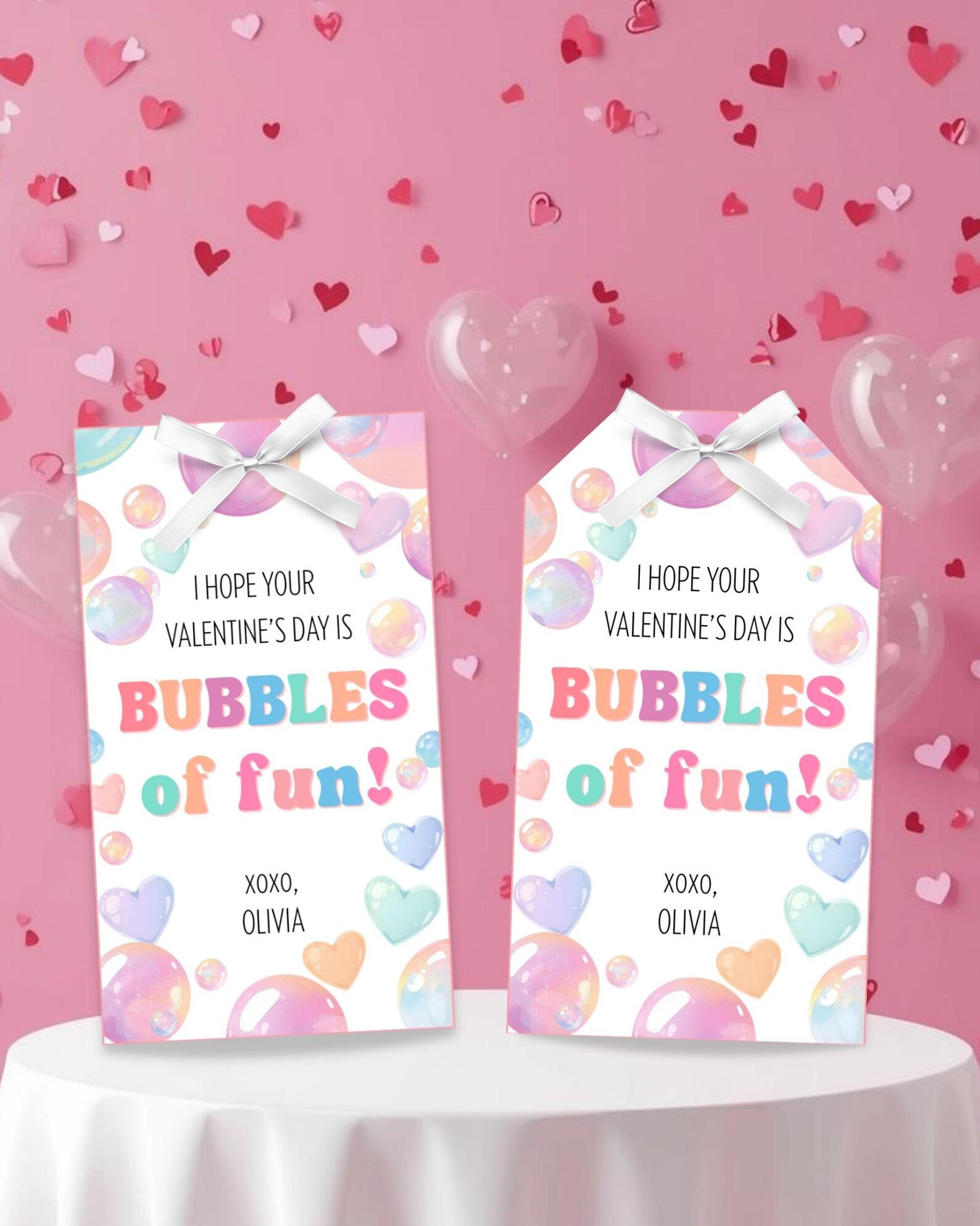 Bubbles Valentine Tags Bubbles of Fun Printable & Editable Bubble Wand ...