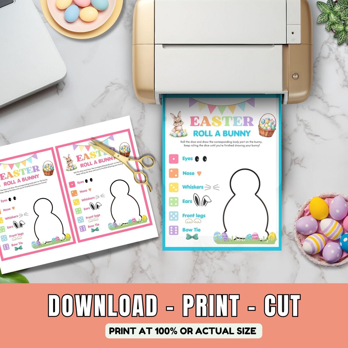 Printable Easter Roll A Bunny Dice Game Fun Family Activity for Kids ...