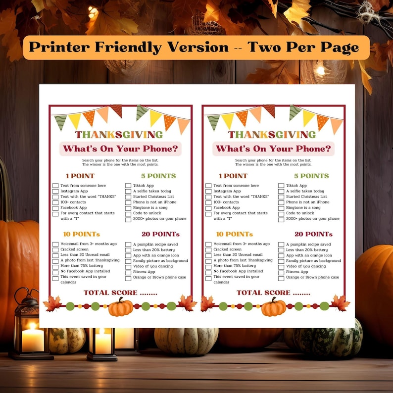 Thanksgiving Game - What's on Your Phone? Fun Family Holiday Dinner ...