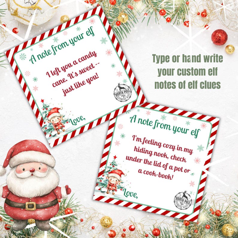 Editable Elf Notes Elf Message Cards 3 X3 Inch Printable Notes From ...