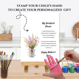 Mothers Day Handprint Flower Poem Craft for Kids Printable Gift for Mom ...