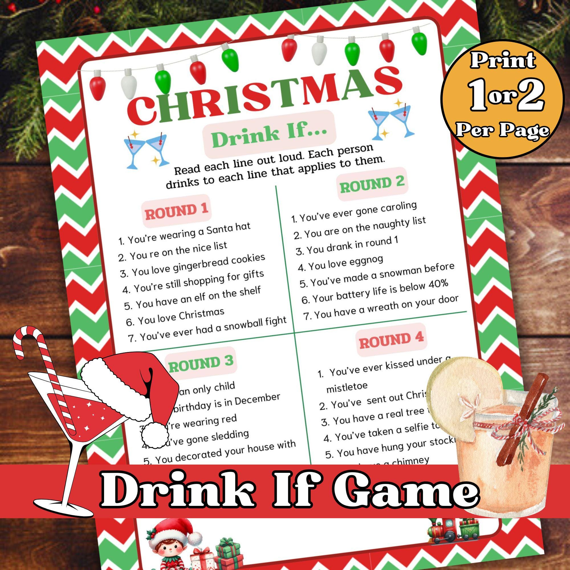Christmas Drink If Game – Printable Holiday Party Game Digital Download ...