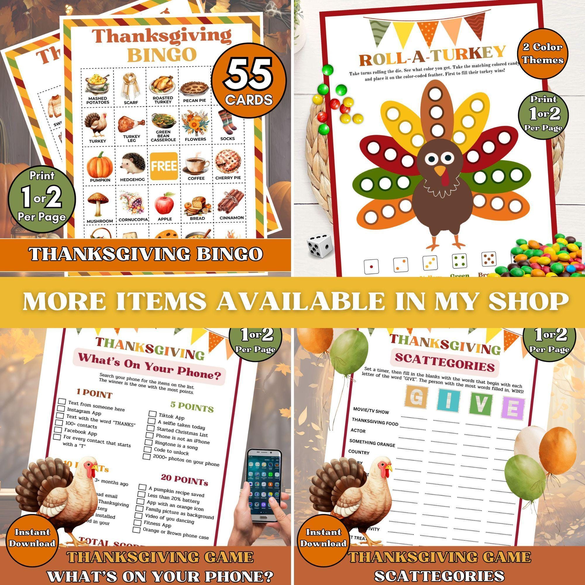 Price is Right Thanksgiving Game, Fun Party Game for Thanksgiving ...