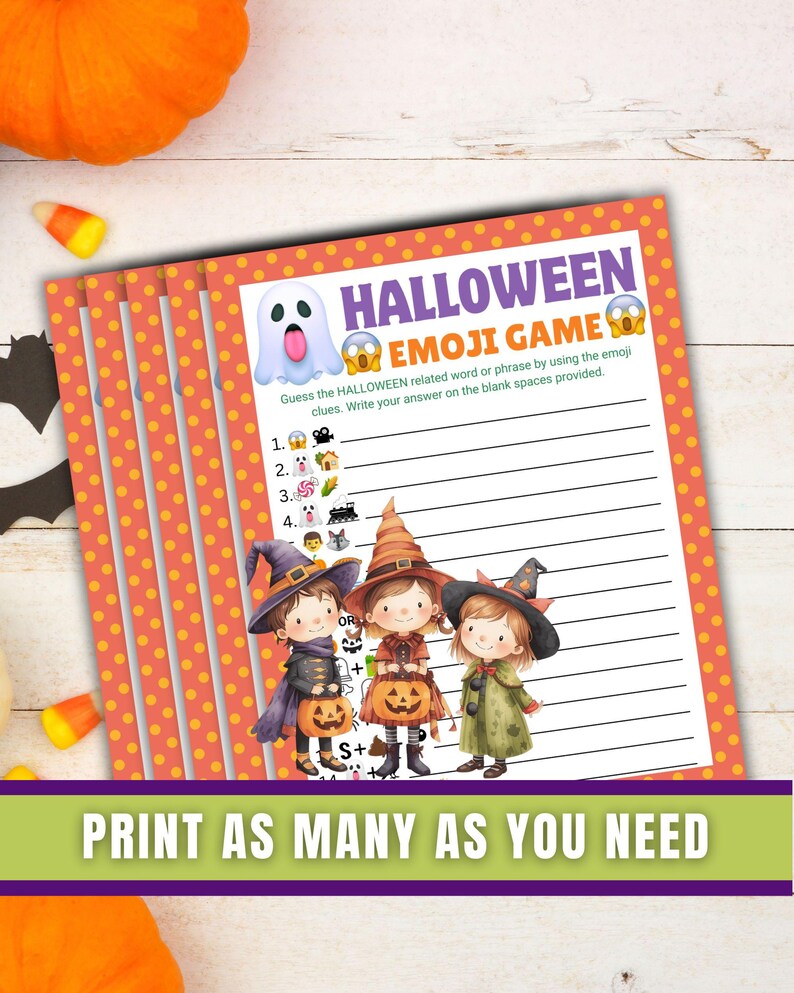 Halloween Emoji Game Printable • Adults, Teens & Older Kids Party Quiz ...