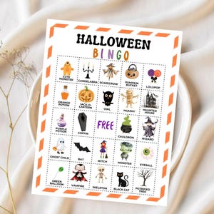 Printable Halloween Bingo Game 55 Bingo Cards Fun Halloween Game for ...