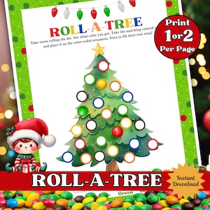 Roll A Tree Christmas Game Printable Christmas Party Game for Family ...