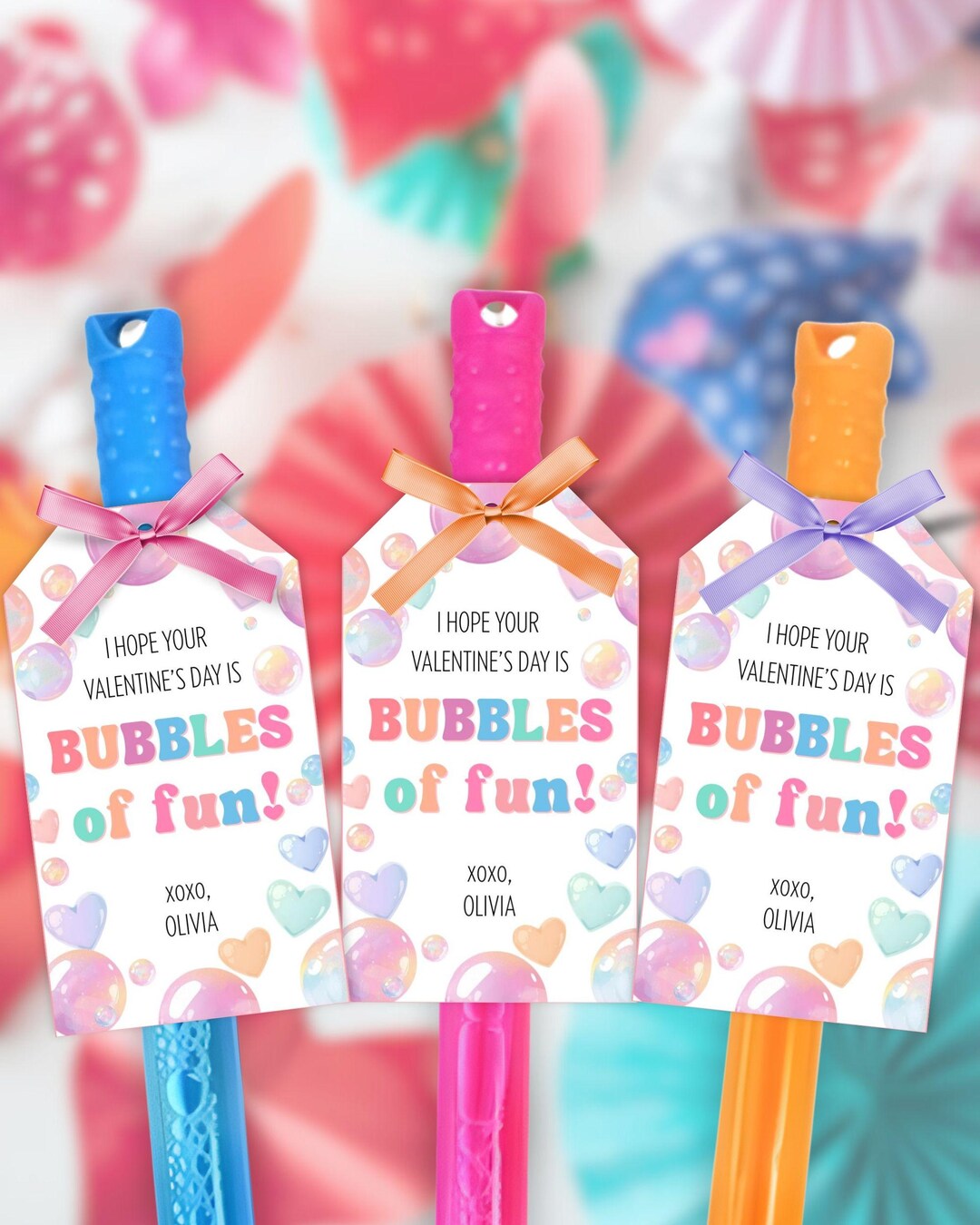 Bubbles Valentine Tags Bubbles of Fun Printable & Editable Bubble Wand ...