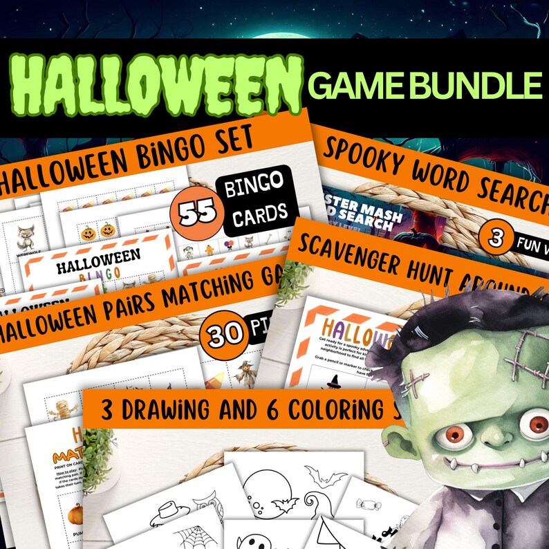 Halloween Game Bundle Printable Halloween Party Games & Activities for ...