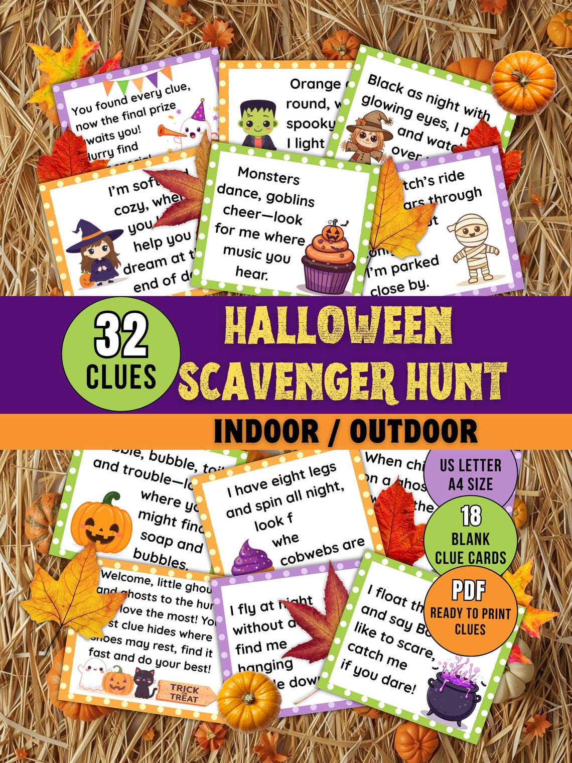 Halloween Scavenger Hunt Printable Indoor Outdoor Trick or Treat ...