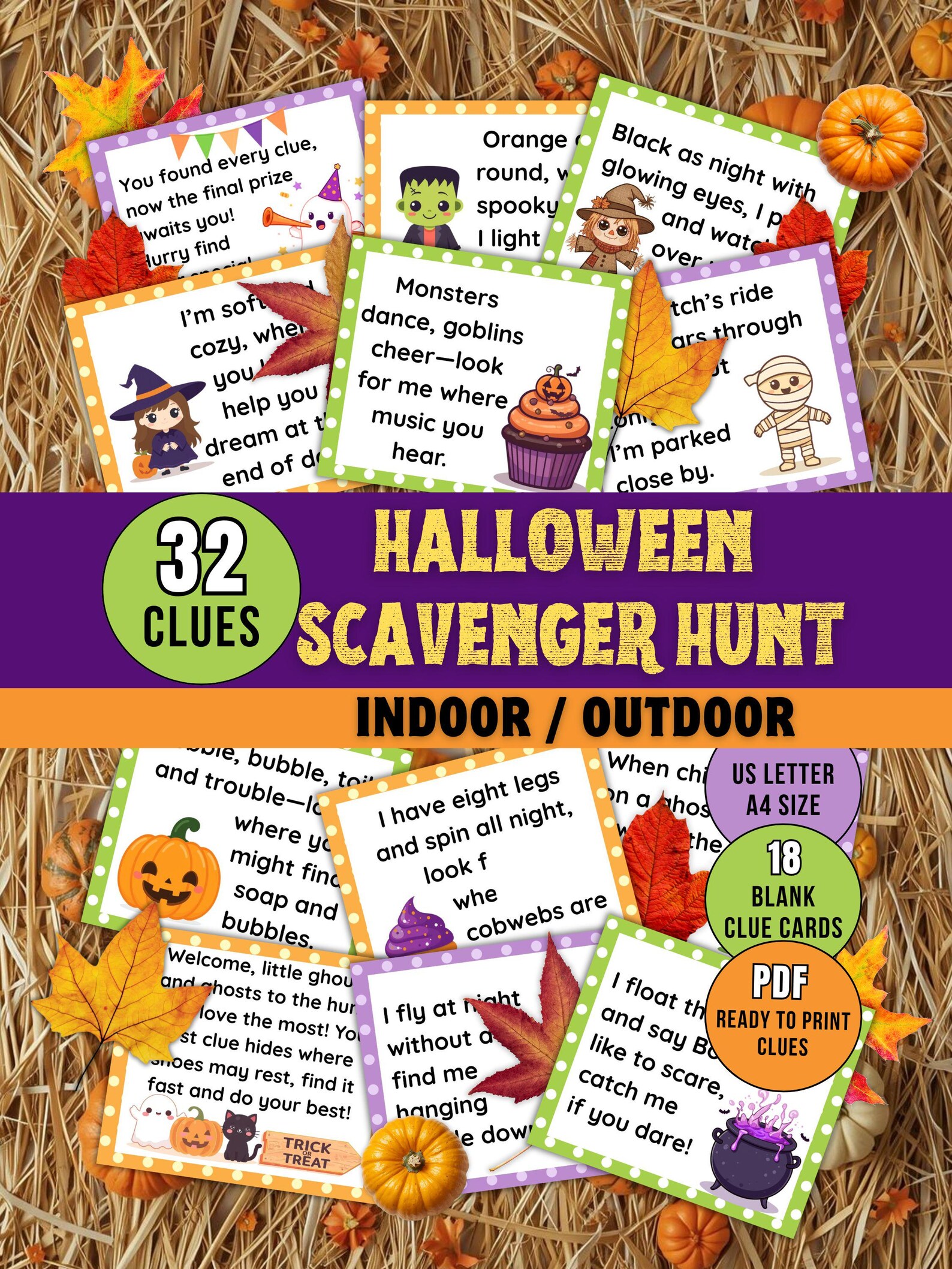 Halloween Scavenger Hunt Printable Indoor Outdoor Trick or Treat ...