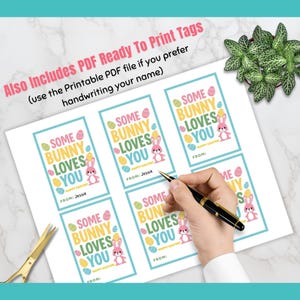 Some Bunny Loves You Printable Easter Gift Tag Easter Basket Tag Easter ...