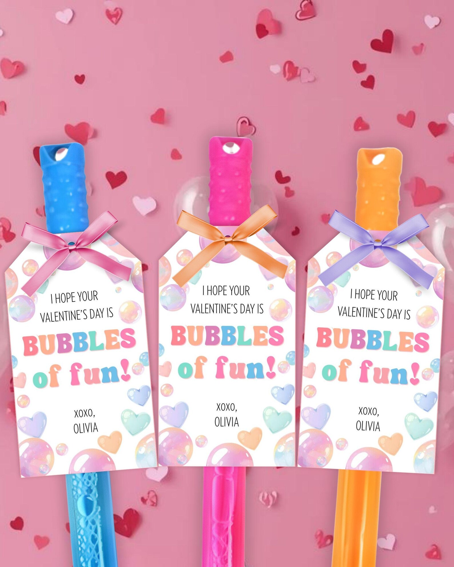 Bubbles Valentine Tags Bubbles of Fun Printable & Editable Bubble Wand ...