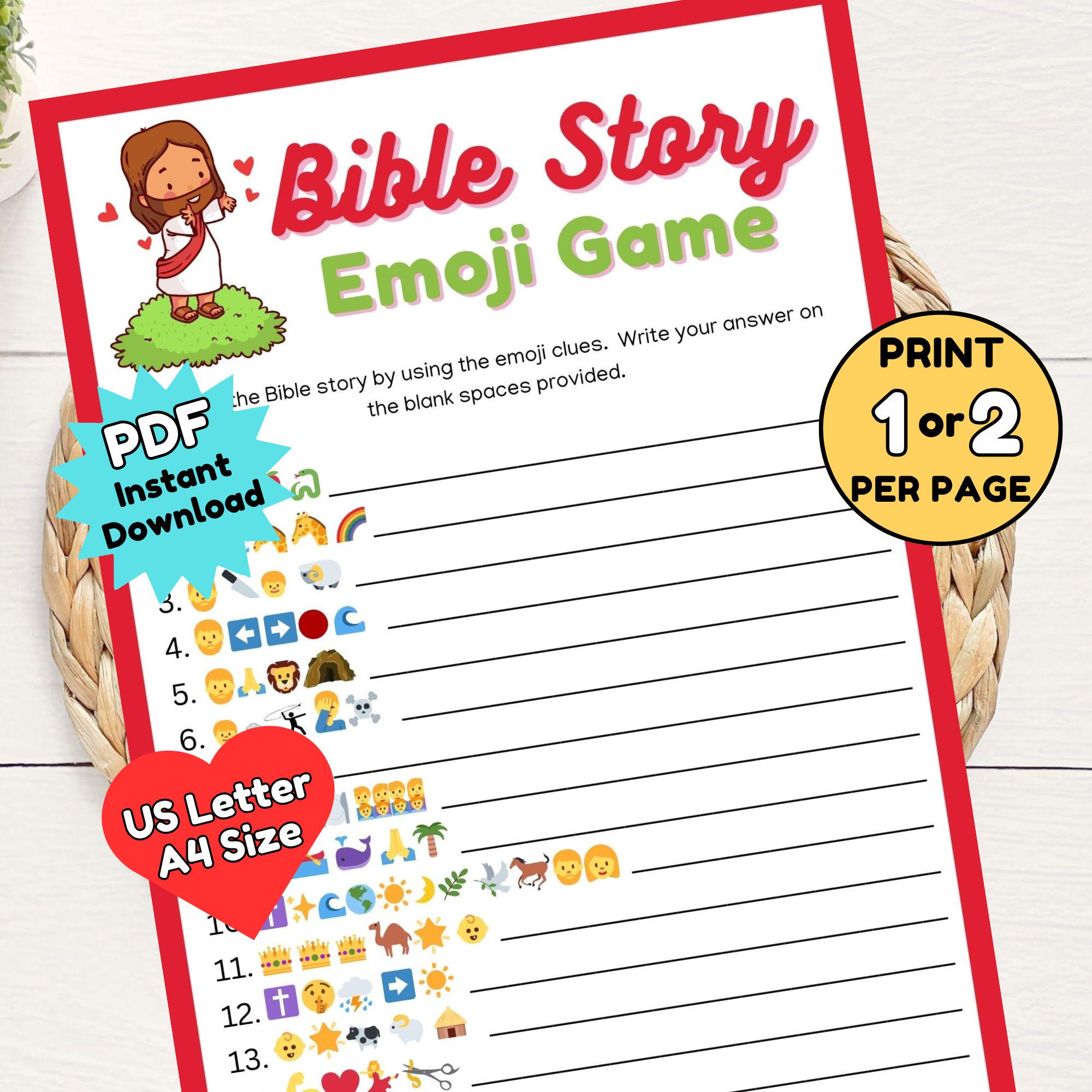 Printable Bible Story Emoji Game Fun Christian Game for Sunday School ...