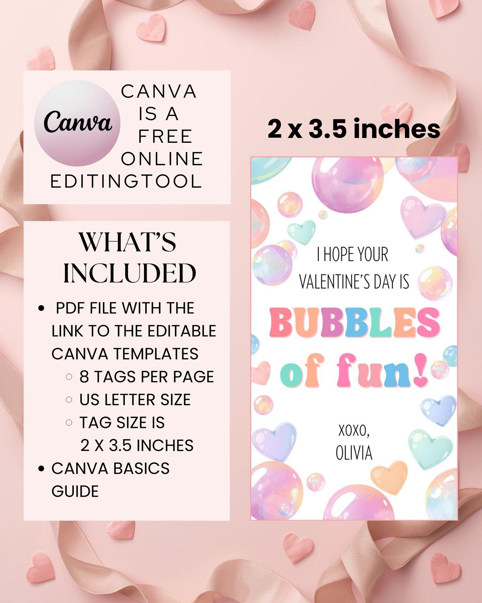 Bubbles Valentine Tags Bubbles of Fun Printable & Editable Bubble Wand ...