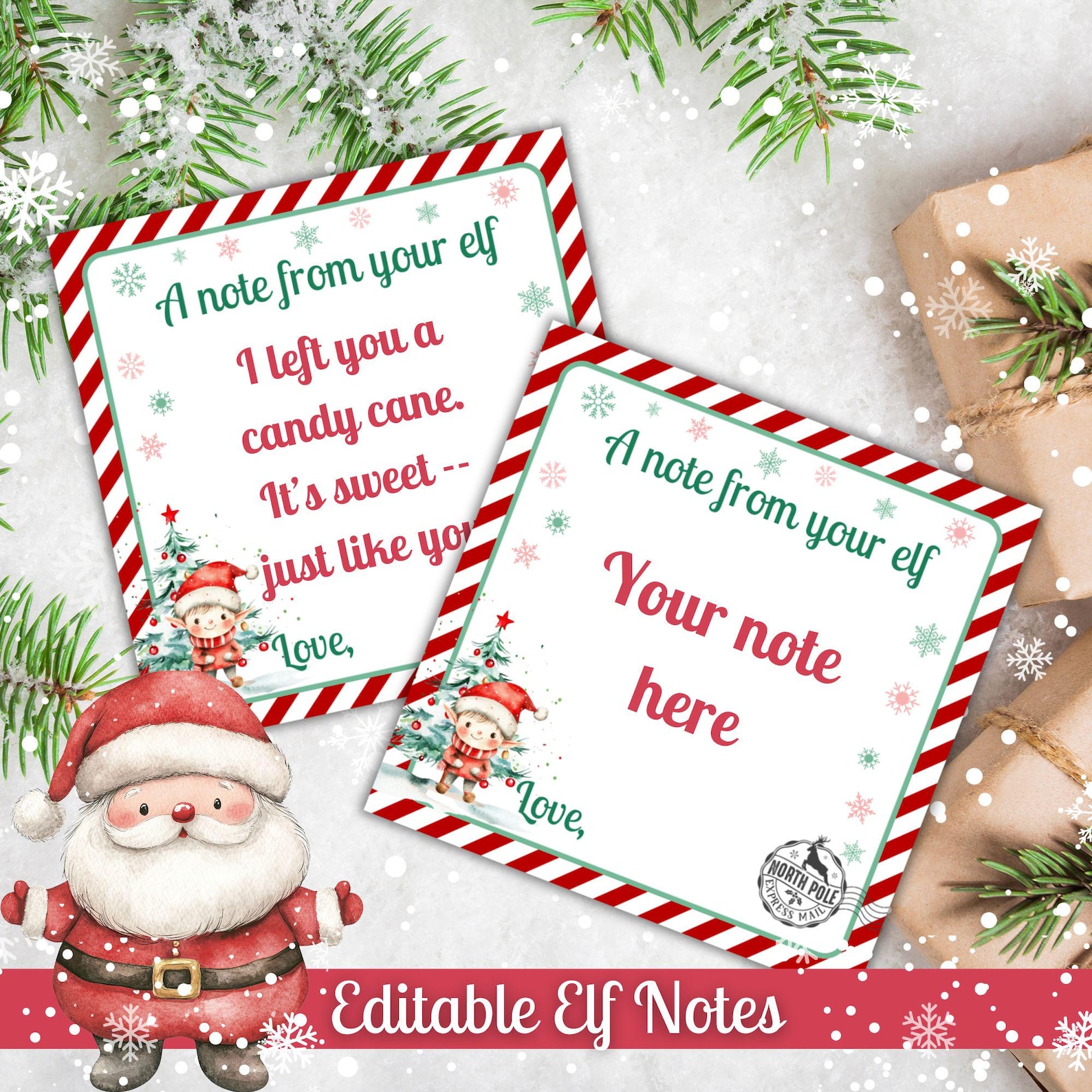 Editable Elf Notes Elf Message Cards 3 X3 Inch Printable Notes From ...