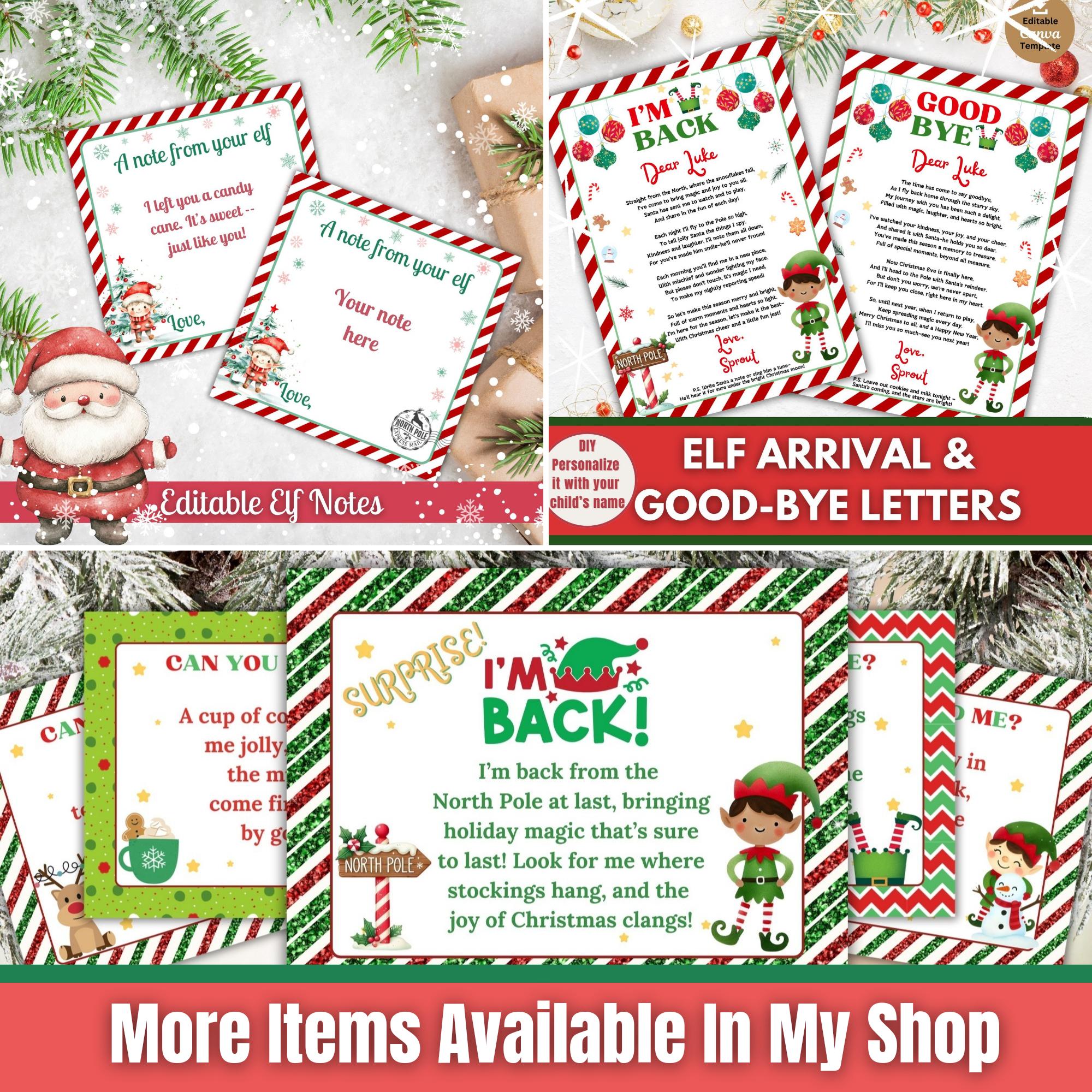 Editable Elf Notes Elf Message Cards 3 X3 Inch Printable Notes From ...