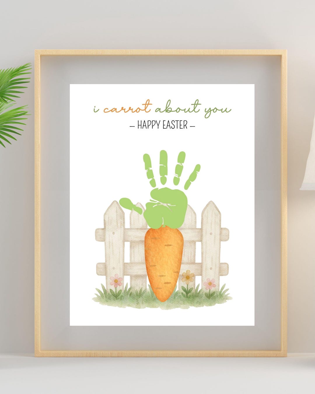 Easter Handprint Craft Carrot Printable Easter Toddler Handprint I ...