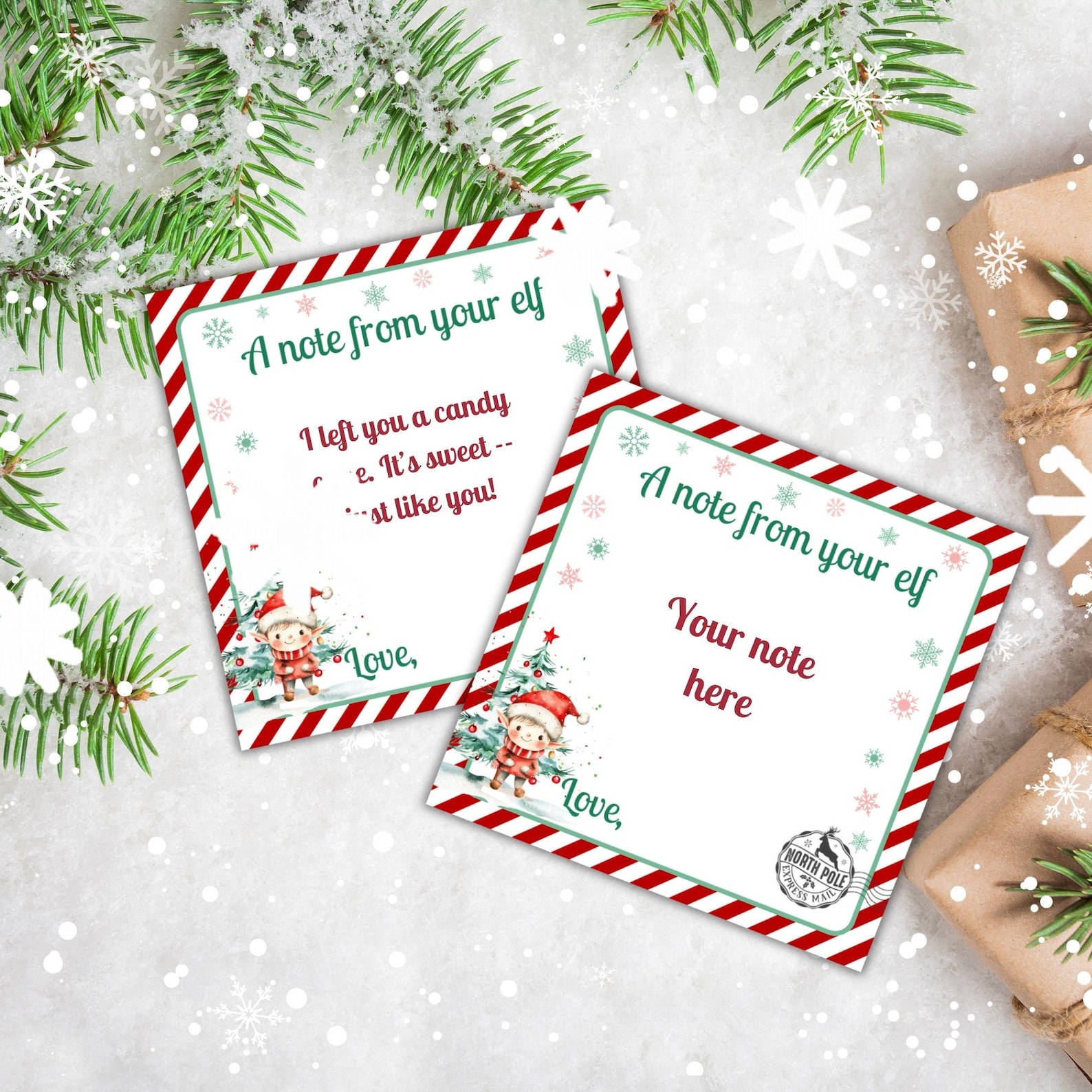 Editable Elf Notes Elf Message Cards 3 X3 Inch Printable Notes From ...