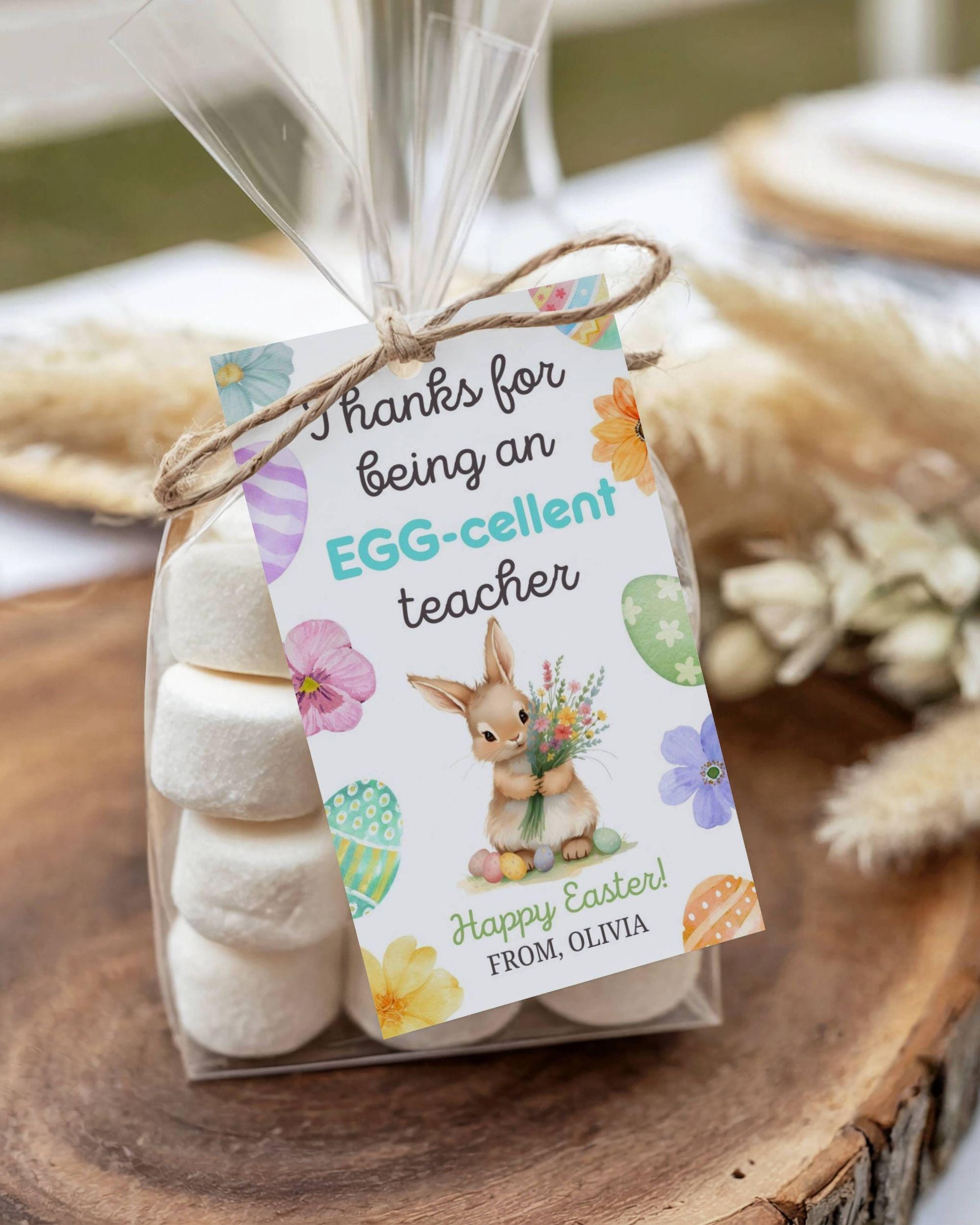 Easter Teacher Appreciation Gift Tag Thank You Eggcellent Teacher Gift ...