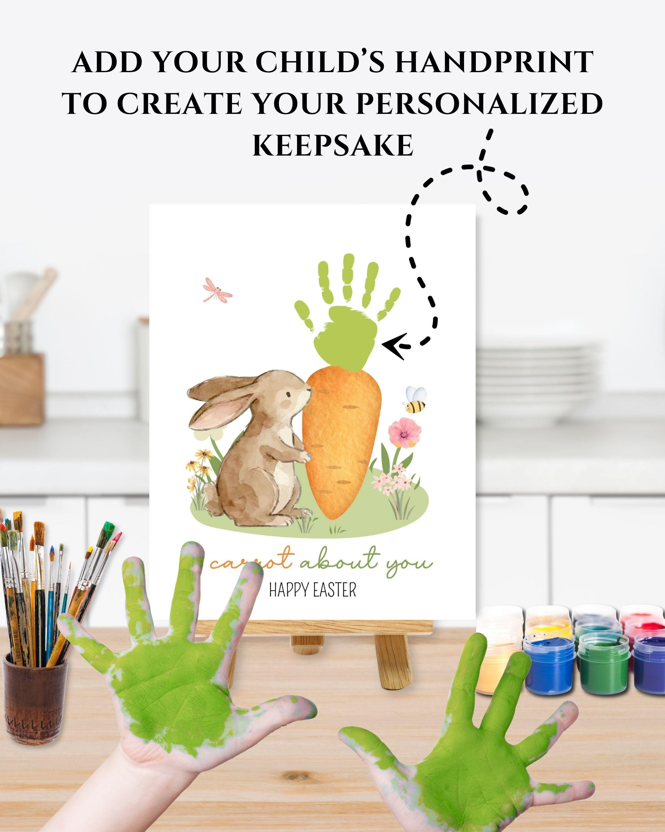 Easter Handprint Craft Bunny Carrot Printable Easter Toddler Handprint ...