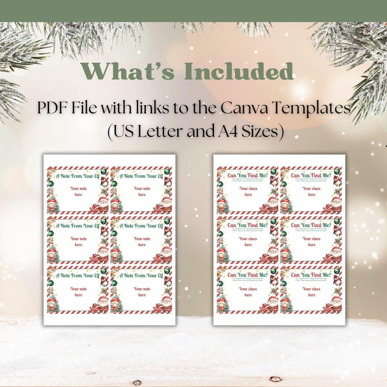 Editable Elf Notes & Hide and Seek Clue Cards Printable Bundle ...