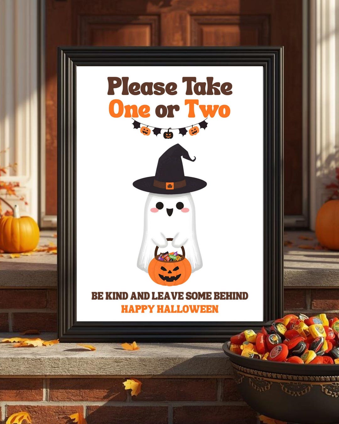 Halloween Candy Bowl Sign Printable - Please Take 1 or 2 Trick or Treat ...