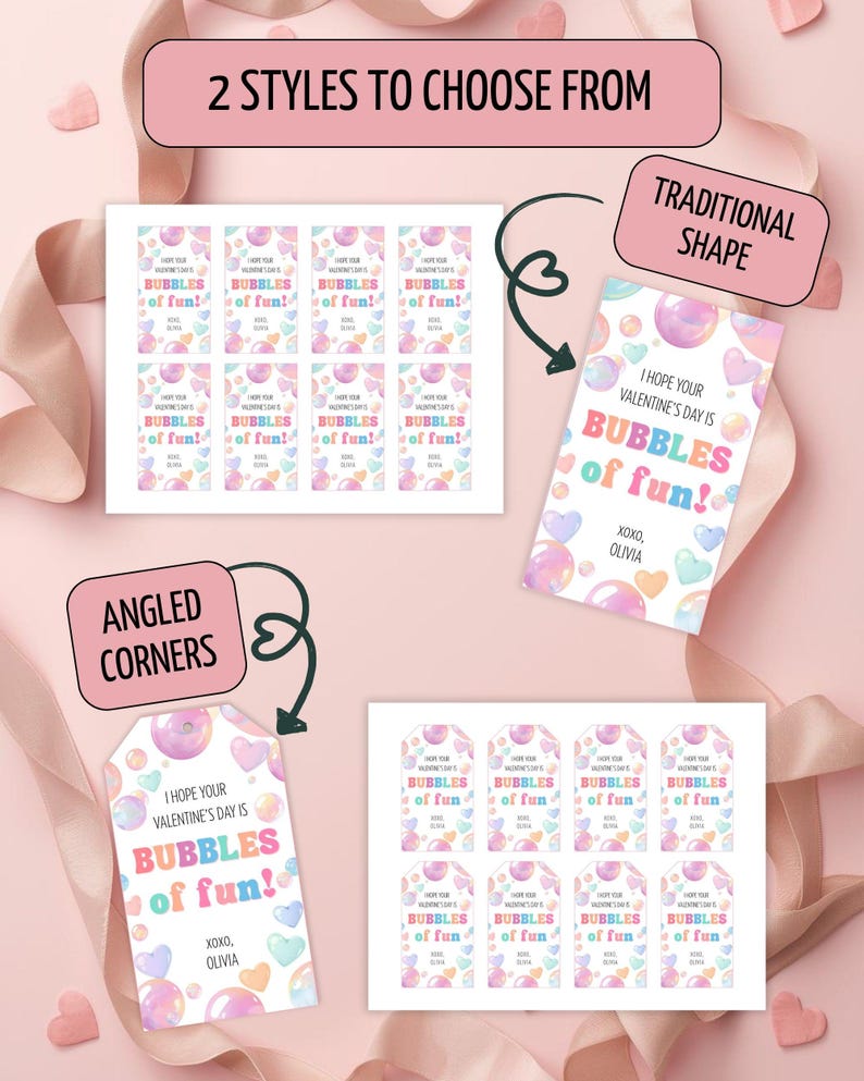 Bubbles Valentine Tags Bubbles of Fun Printable & Editable Bubble Wand ...