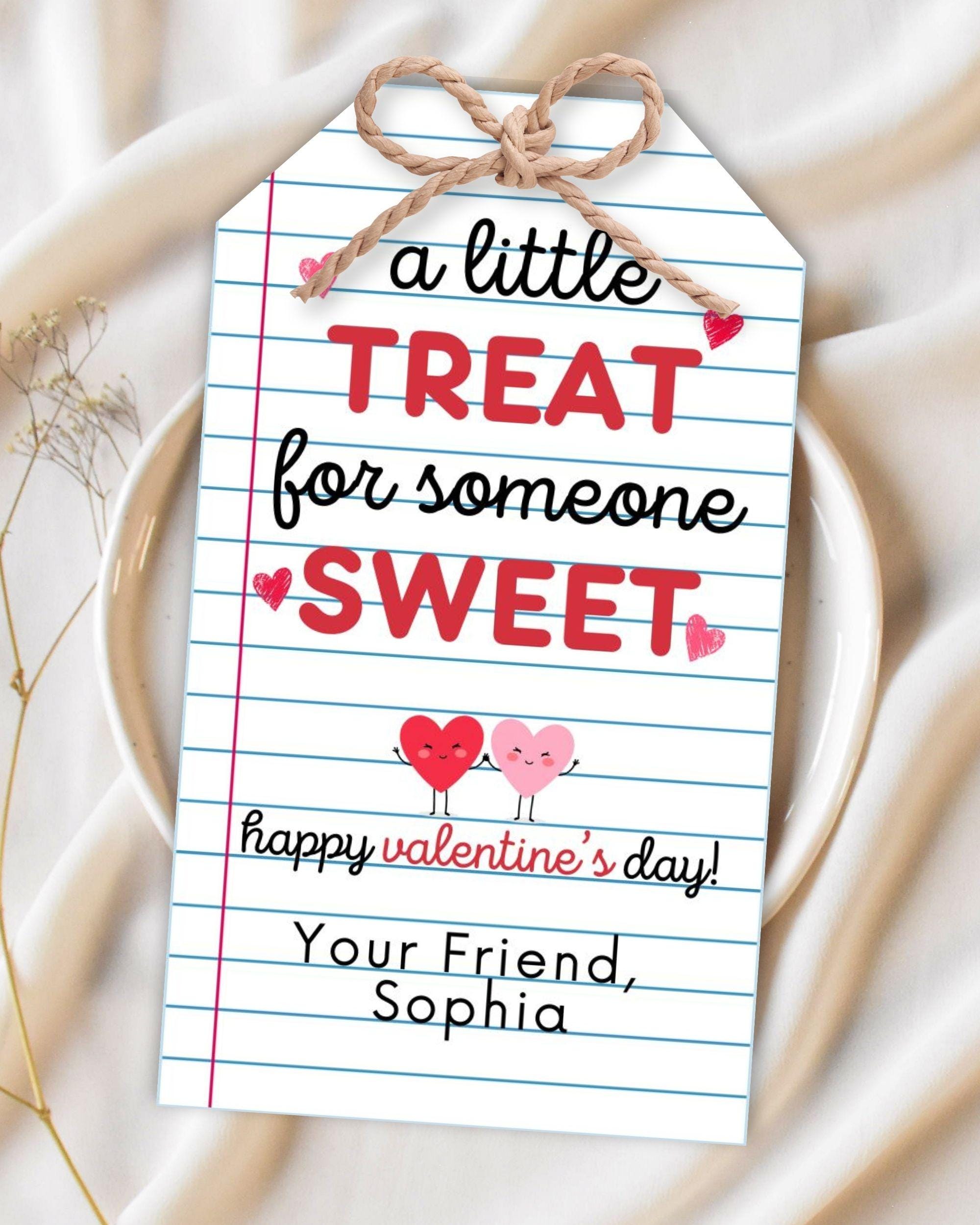 Printable Valentine Gift Tags Kids Editable Sweet Treat Tags Classroom ...