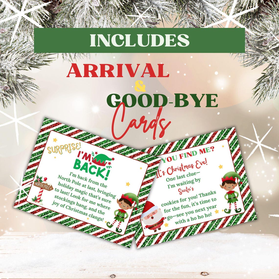 Printable Christmas Find the Elf Clue Cards 25 Festive Hide & Seek ...