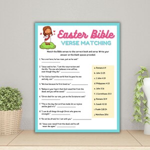 Easter Bible Verse Matching Game Printable Christian Family & Sunday ...