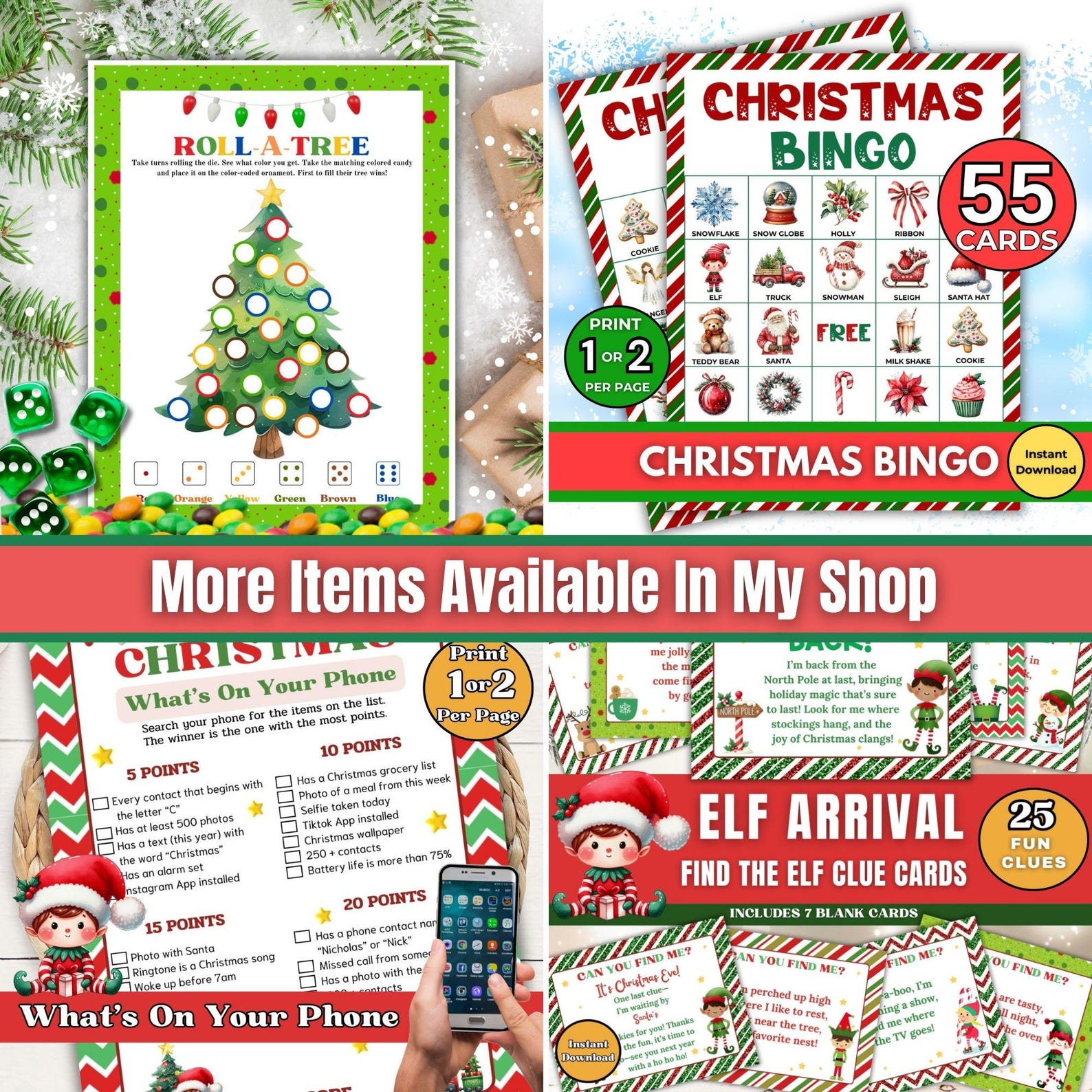 Roll A Snowman Game Printable Christmas Activity for Family Kids ...